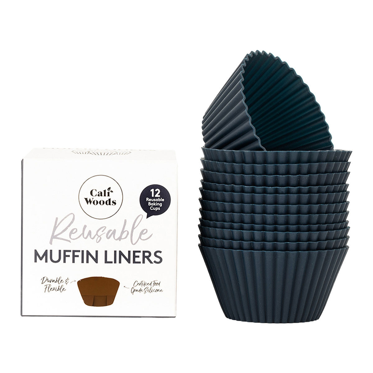 Buy Reusable Muffin Liners by CaliWoods I HealthPost NZ - 12 baking ...