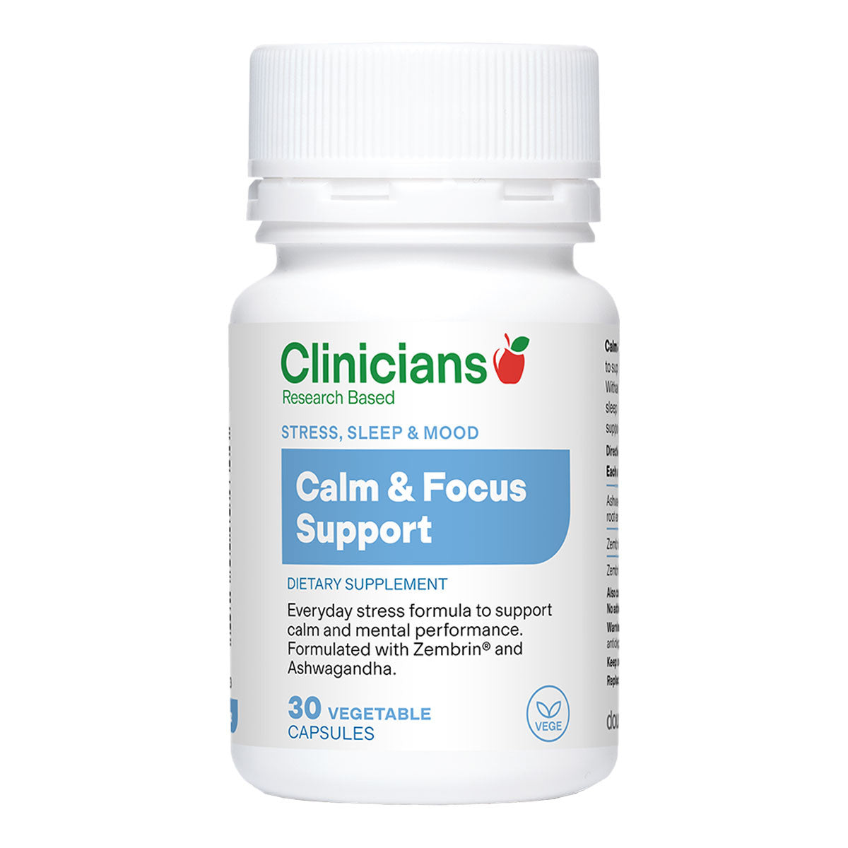 Buy Calm & Focus Support by Clinicians I HealthPost NZ - 30 vege ...