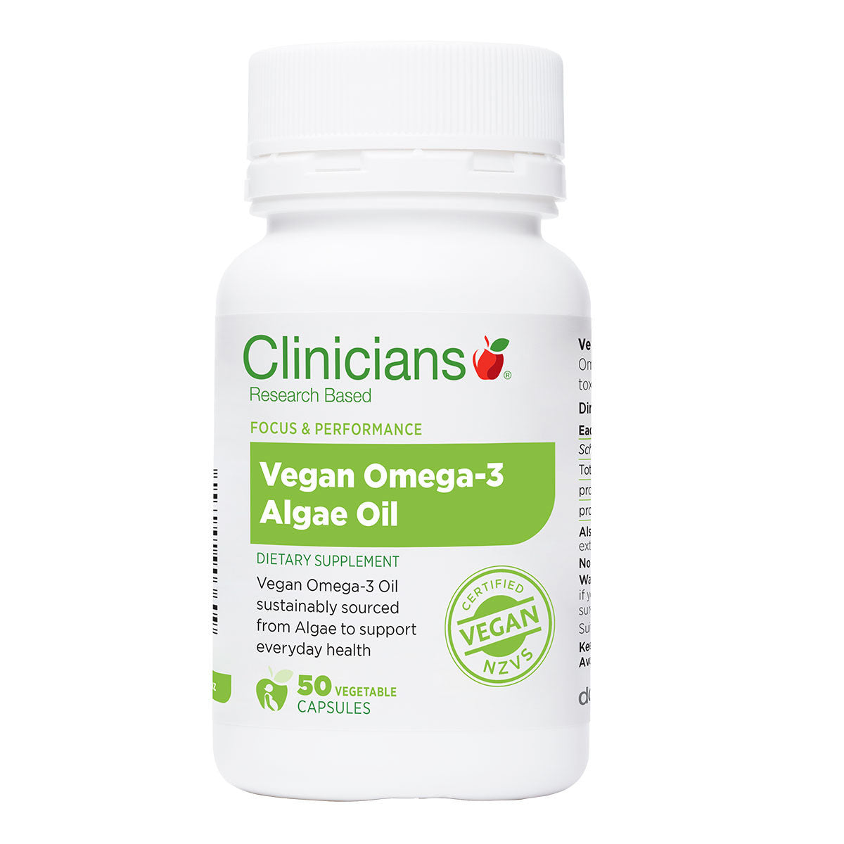 Buy Vegan Omega-3 Algae Oil by Clinicians I HealthPost NZ - 50 capsules ...