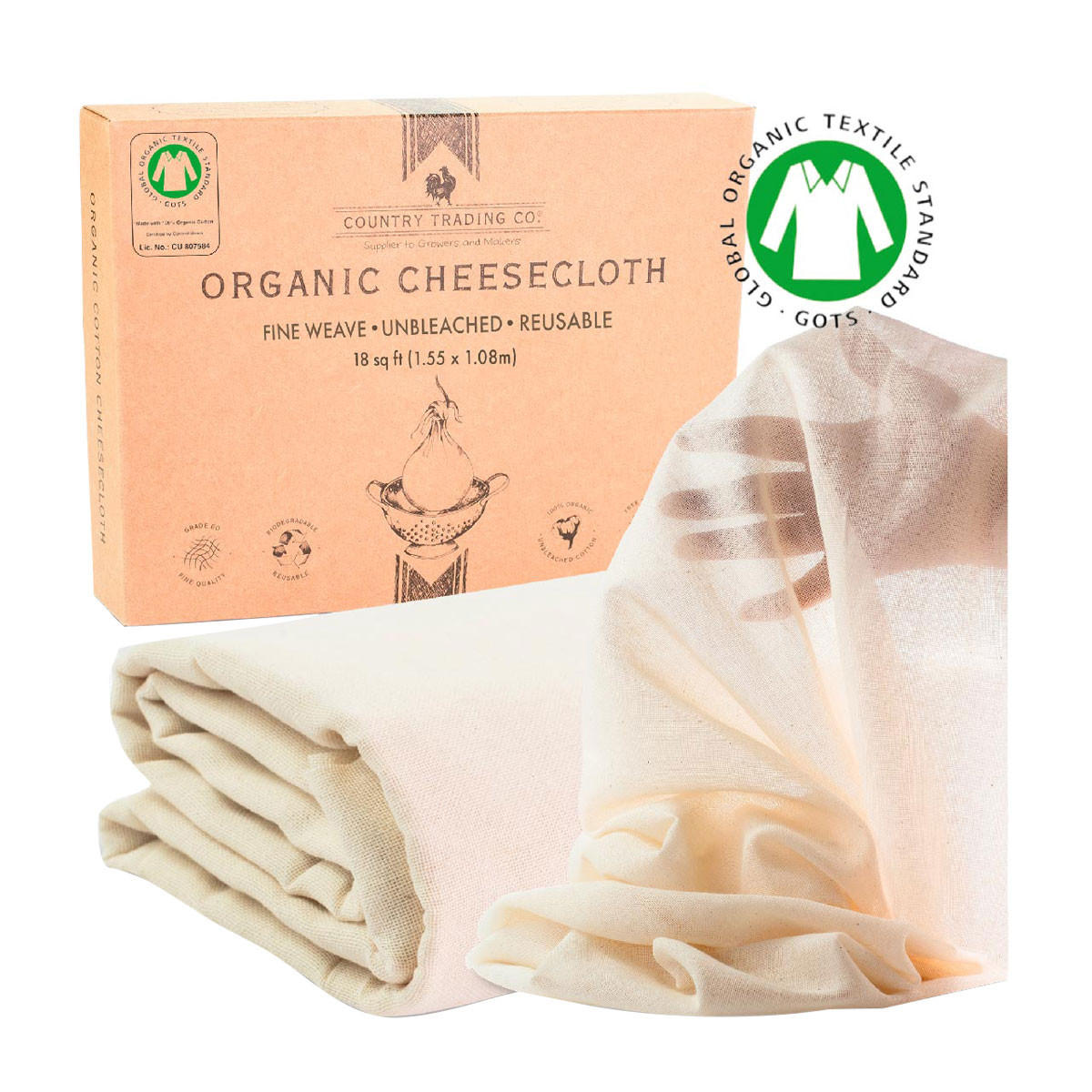 Buy Organic Cotton Cheesecloth by Country Trading Co. I HealthPost NZ ...