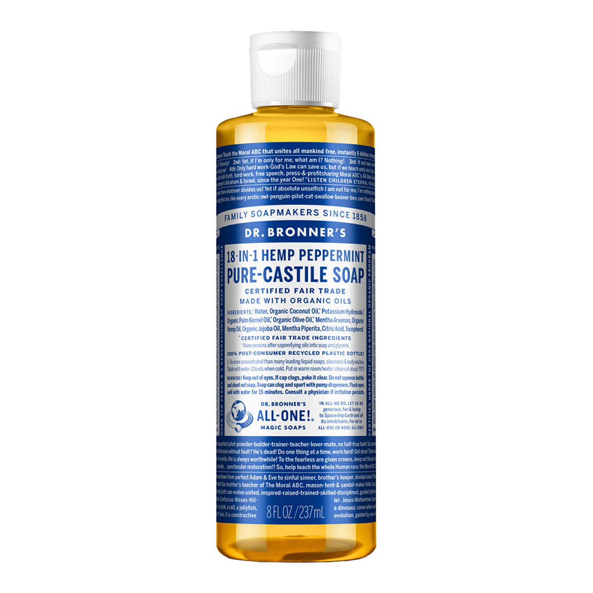 Buy Peppermint Liquid Soap by Dr Bronner's I HealthPost NZ - 237ml ...