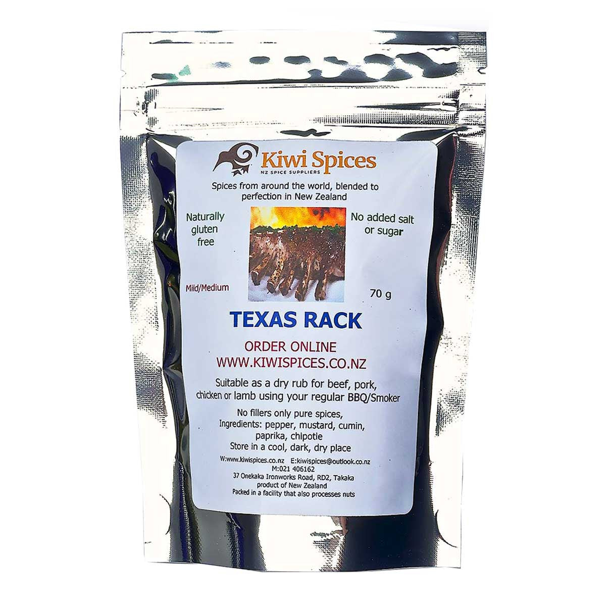 Buy Texas Rack by Kiwi Spices I HealthPost NZ - 70gm | HealthPost NZ