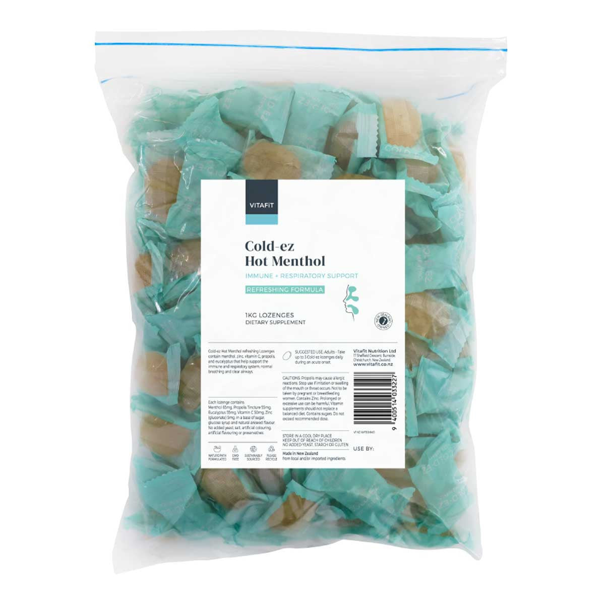 Buy Cold-Ez Lozenges by Vita-Fit I HealthPost NZ - 1 Kilo Lemon & Honey ...